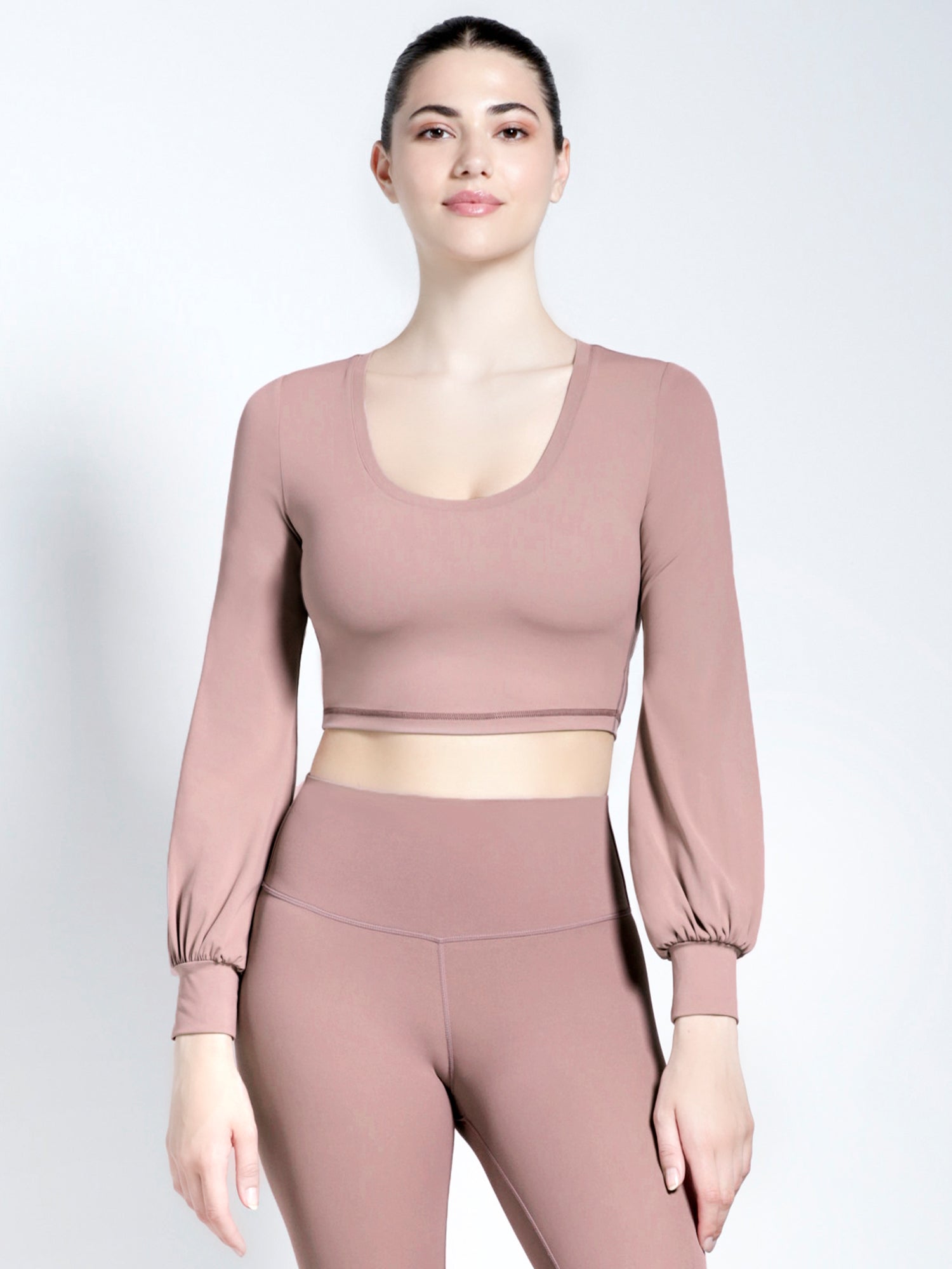 PUFF SLEEVE CROPPED TOP, ASH MAUVE – AUMNIE INTERNATIONAL