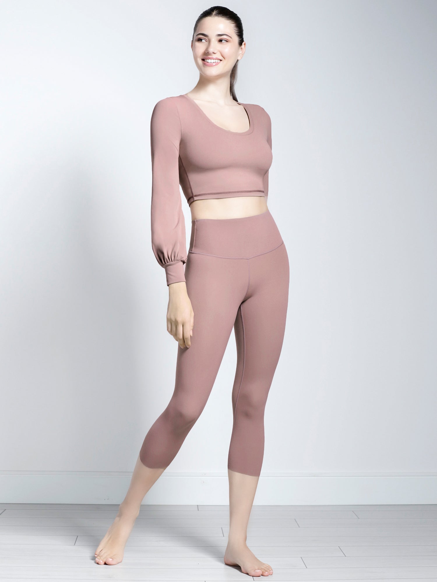 PUFF SLEEVE CROPPED TOP, ASH MAUVE – AUMNIE INTERNATIONAL